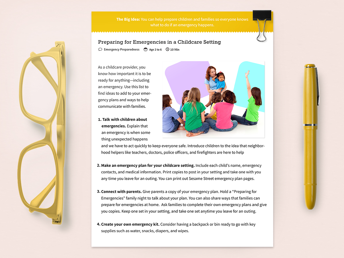 Preparing for Emergencies in a Childcare Setting - Sesame Workshop